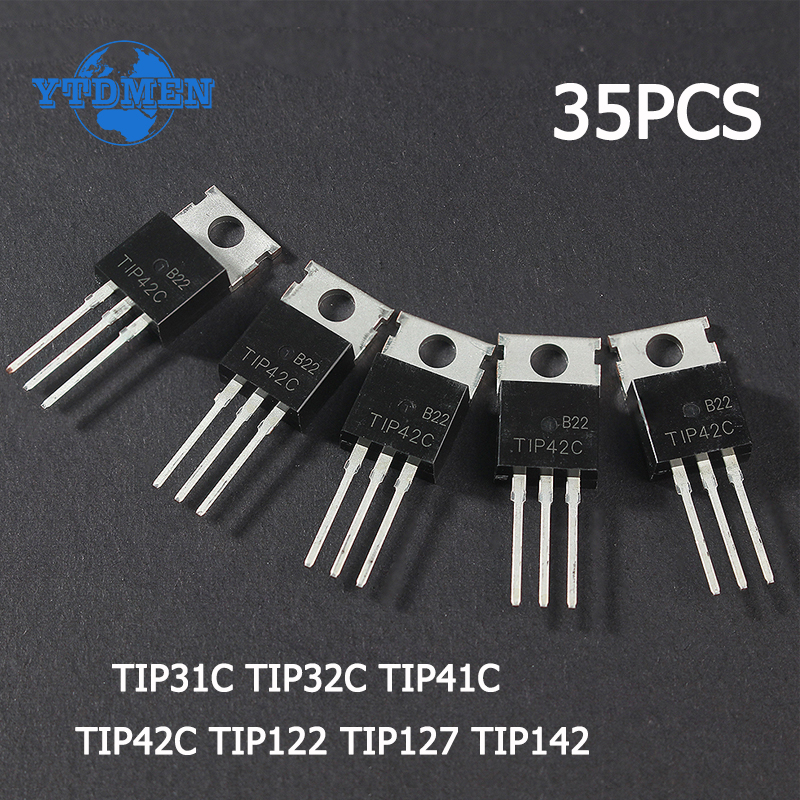 35PCS Transistor Kit TO-220 TIP31C TIP32C TIP41C TIP42C TIP122 TIP127 ...