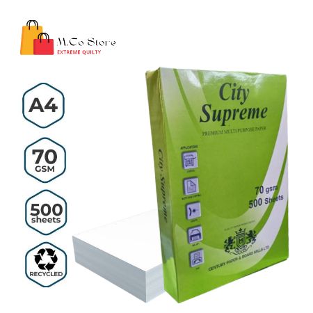 paper Ream A4 size 70 gram/city supreme A4 size 500 Sheet | Daraz.pk