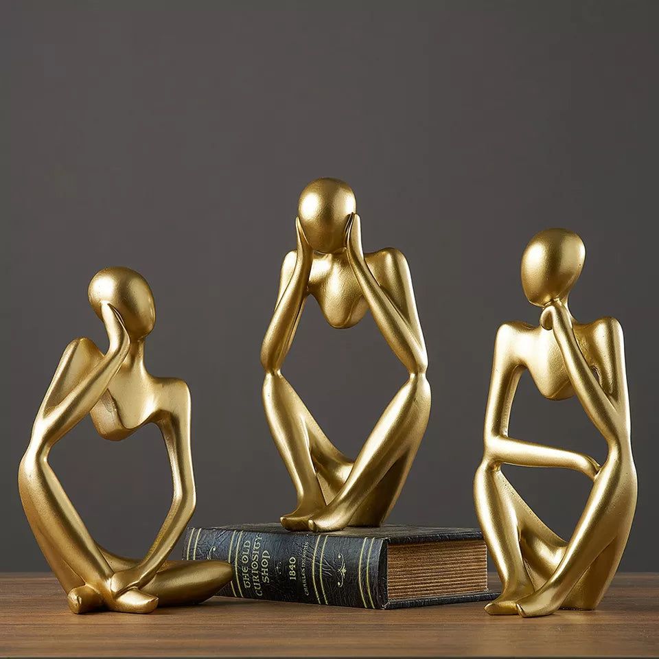 Gold And Black Thinking Mannequins Figure | Home Decor | Resin Thinking ...