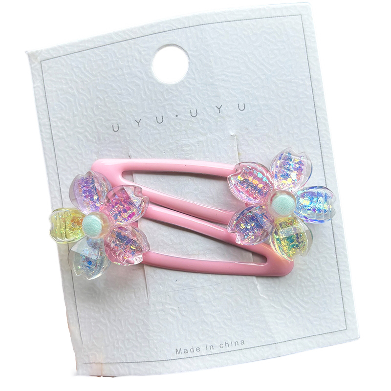 2PCS Cute Cut Colorful Flowers Kids Hairpins Children Headwear Baby ...