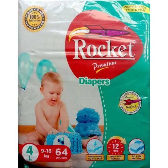 Rocket Premium Diapers Jambo Pack 64 Pcs | Daraz.pk