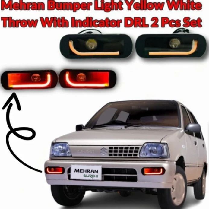 Suzuki Mehran bumper light indicator DRL with foog lamp yellow or white ...