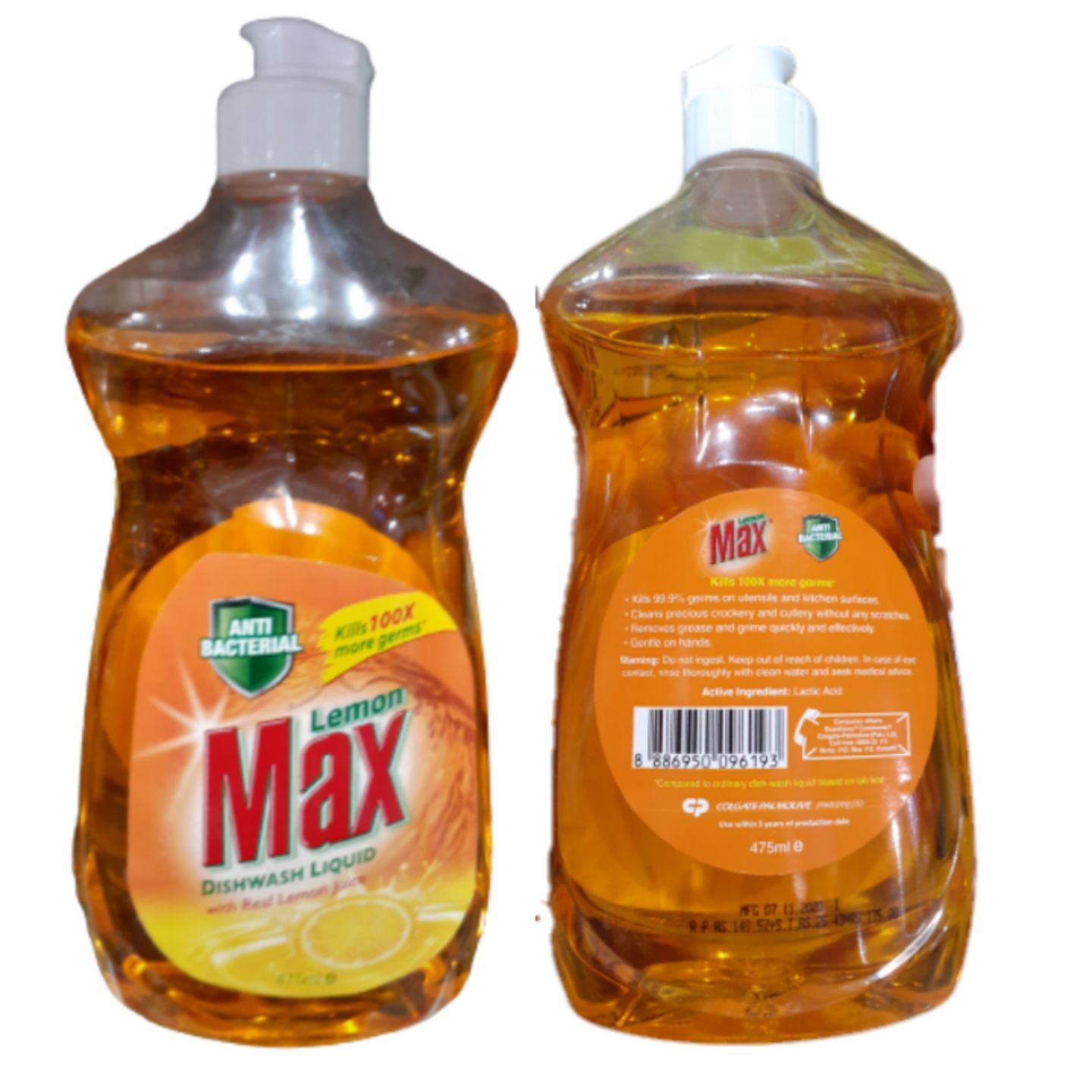 Lemon Max Anti-Bacterial Dishwash Liquid Bottle 475ml | Daraz.pk