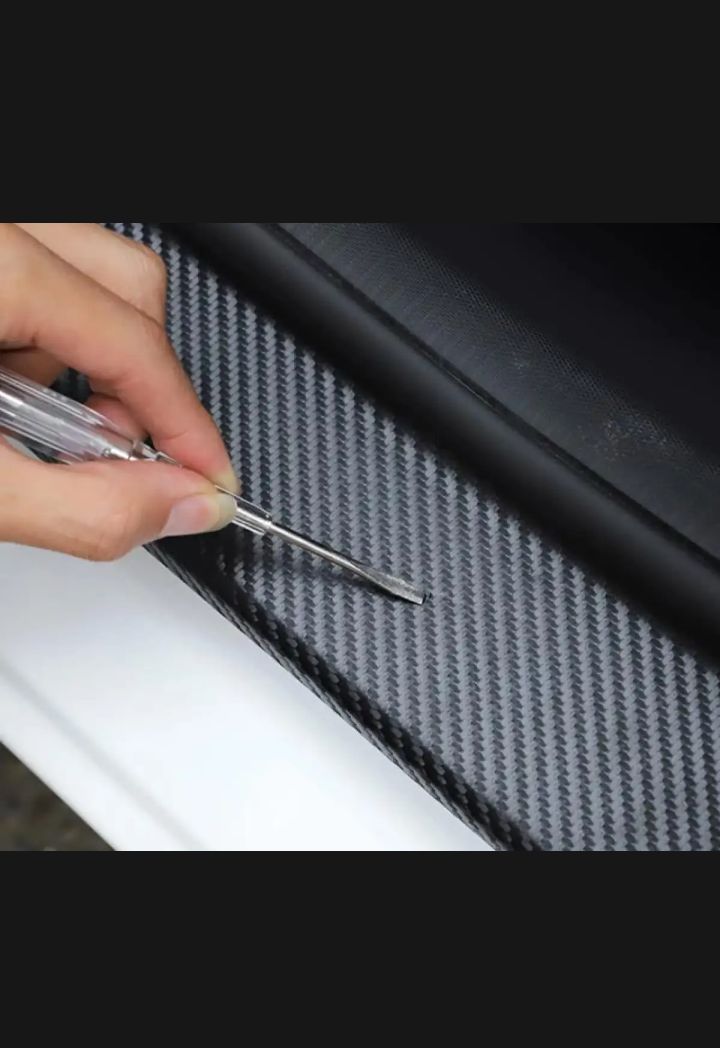 SUZUKI Leather 4pcs Car Door sill Protector Sucff Plate Carbon ...
