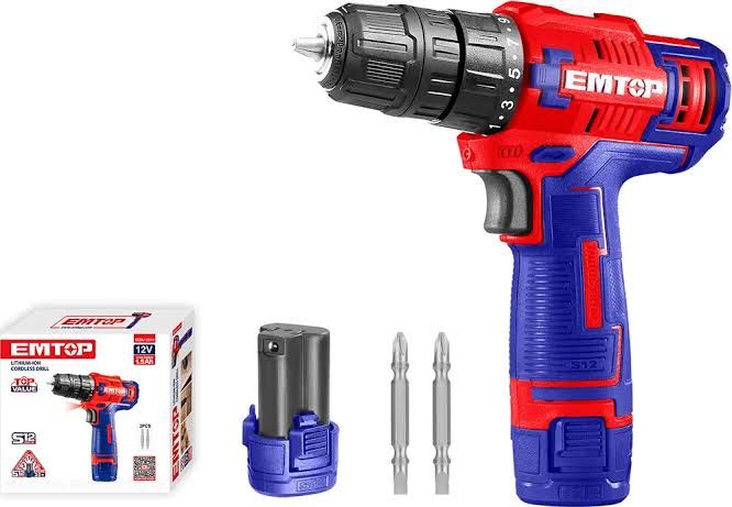 Emtop Lithium-Ion Cordless Drill 12V | Daraz.pk
