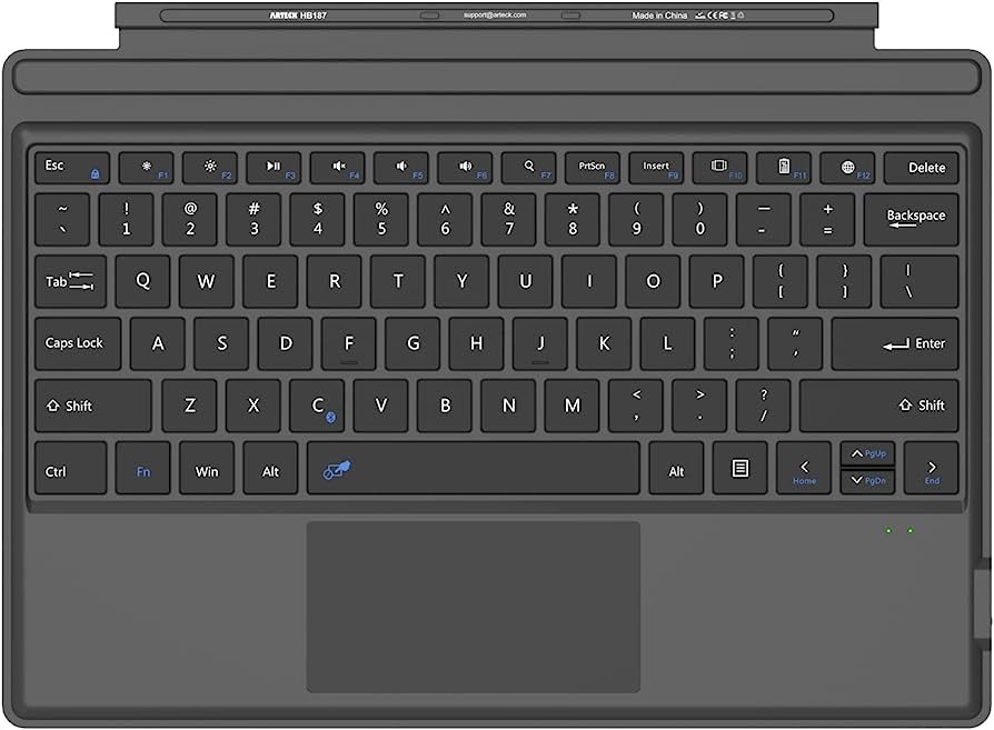 Arteck Microsoft Surface Pro Type Cover, Ultra-Slim Portable Bluetooth ...