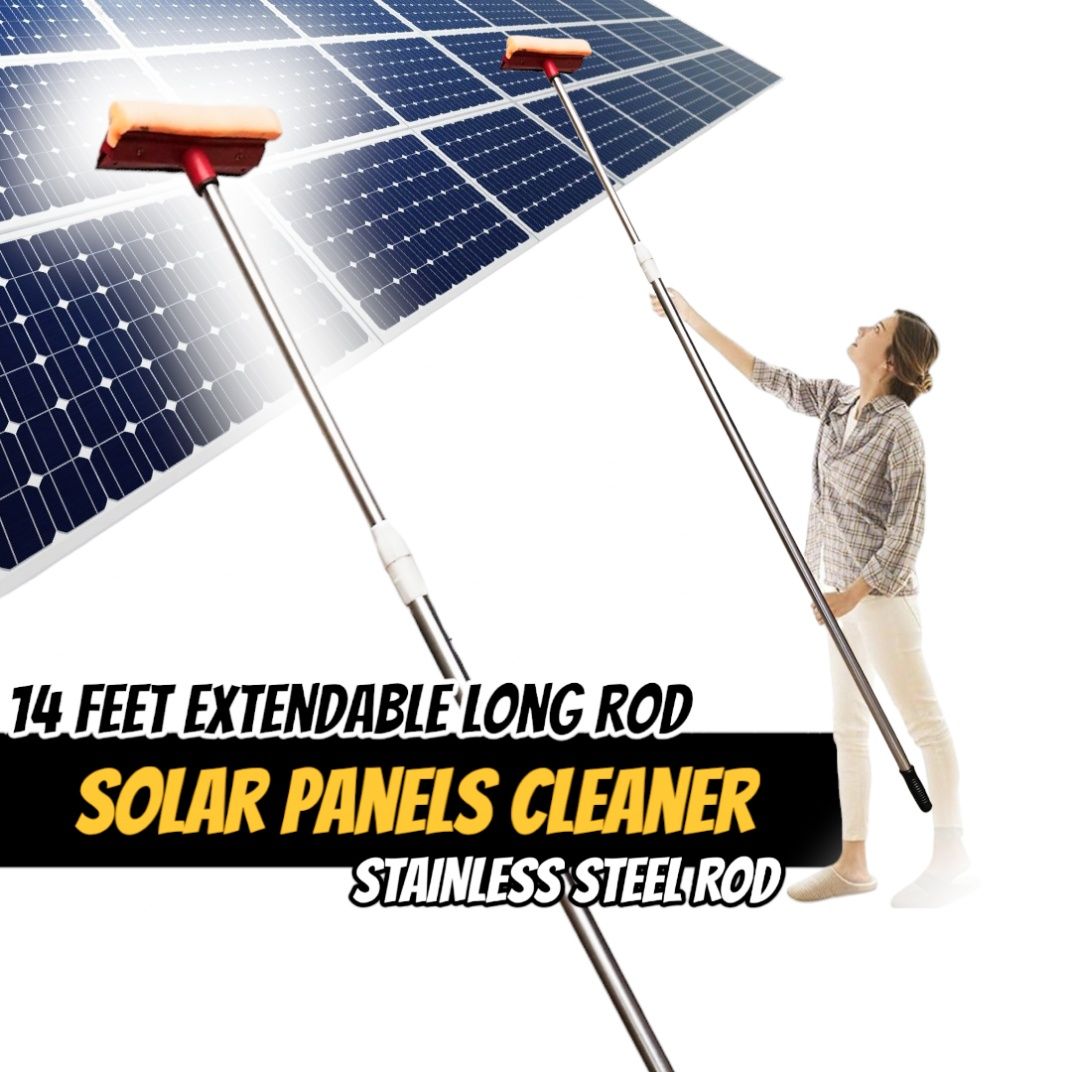 Solar Panels Cleaner with 14 feet Long Stainless steel Extendable Rod ...