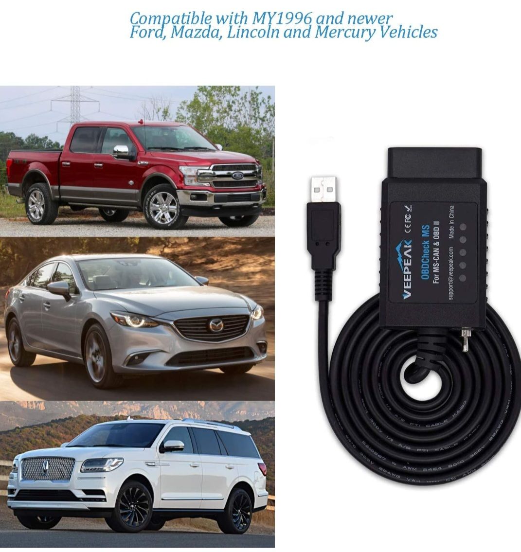 USB OBD II Adapter for For-Scan Windows with HS-CAN MS-CAN Switch ...