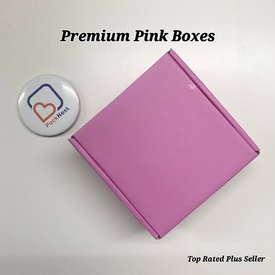 Pink Boxes 4X4X2 Inches - Pink Hard Corrugated Boxes With Lamination ...