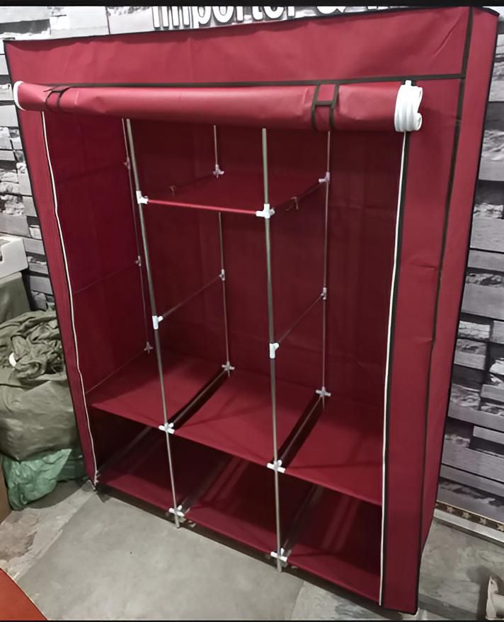 3 Door fancy and portable closet wardrobe storage organizer with ...