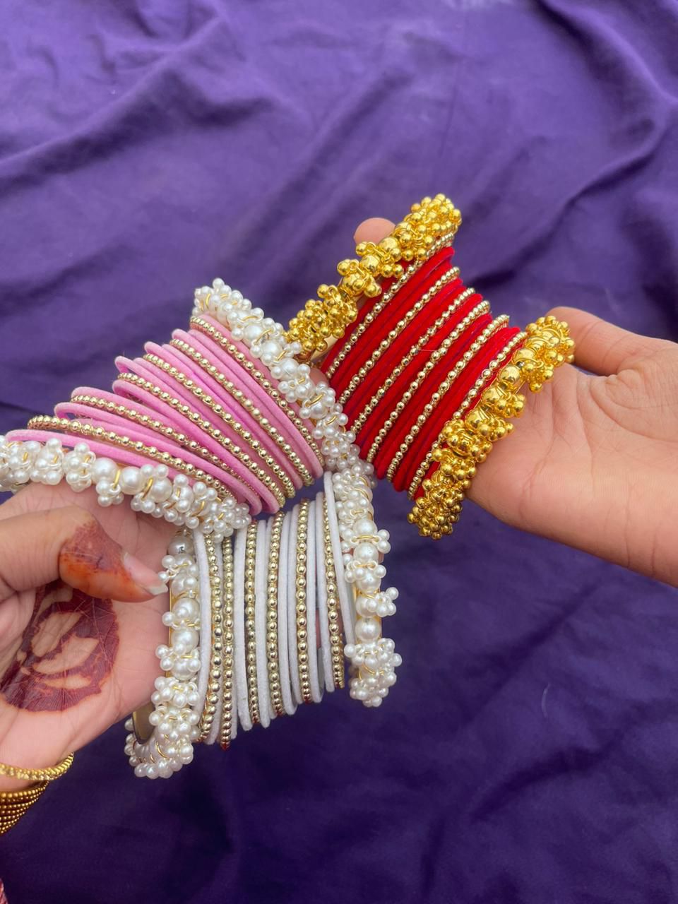light pink colour bangles set all colour available valvet bangles ...