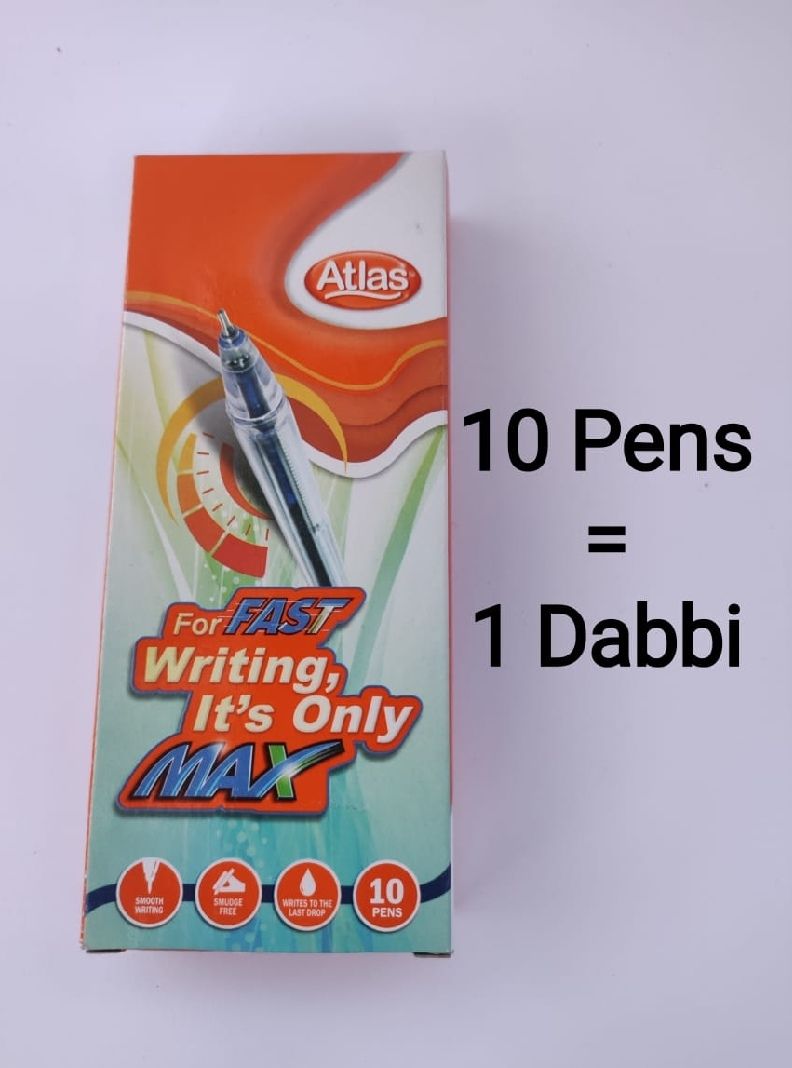 MAX Ball Point Pen by Atlas - Box of 10 Pens - 0.7mm Needle Tip ...