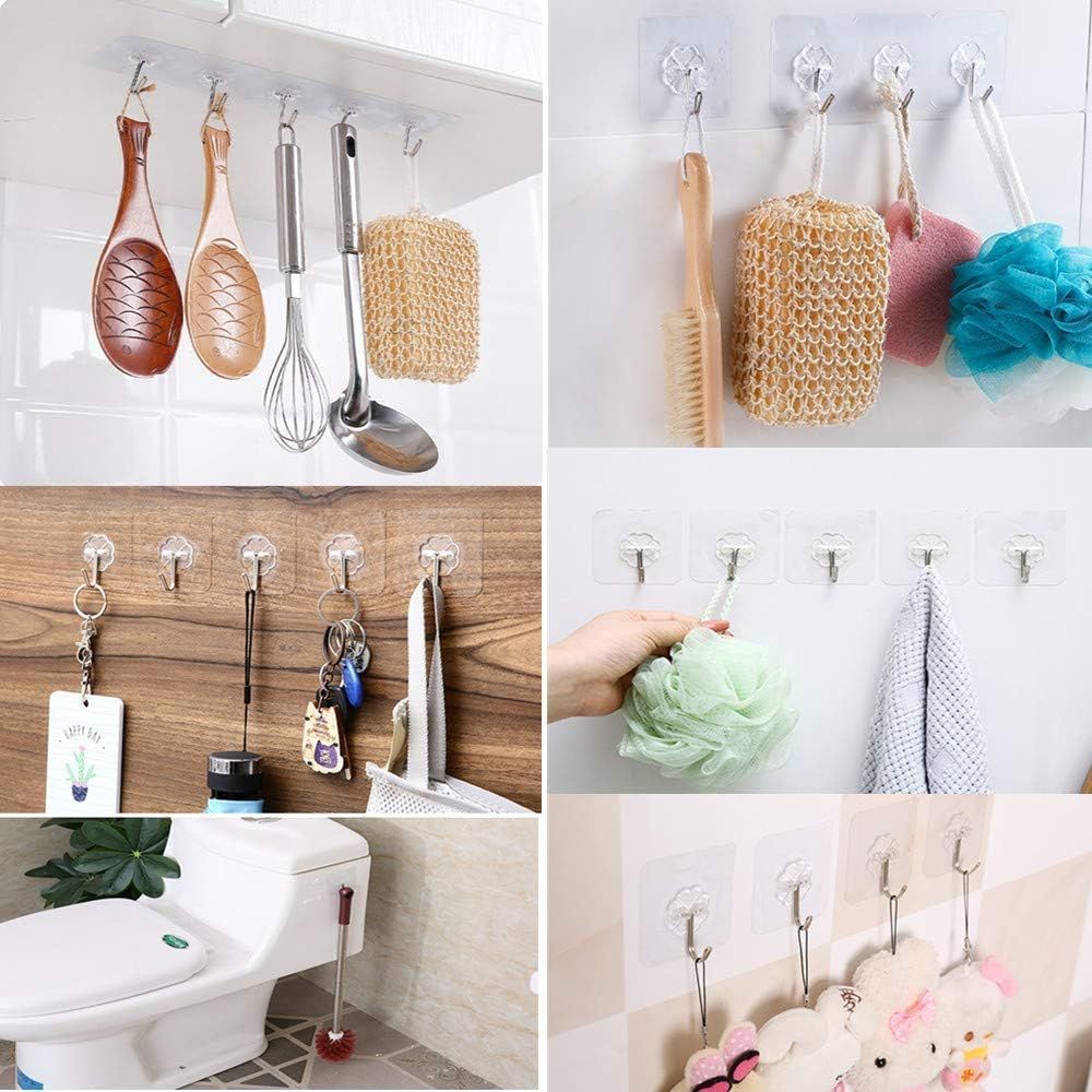 Wall Hooks Heavy Duty Hooks for Hanging 10KG (Max) Magic Stickers Hooks ...