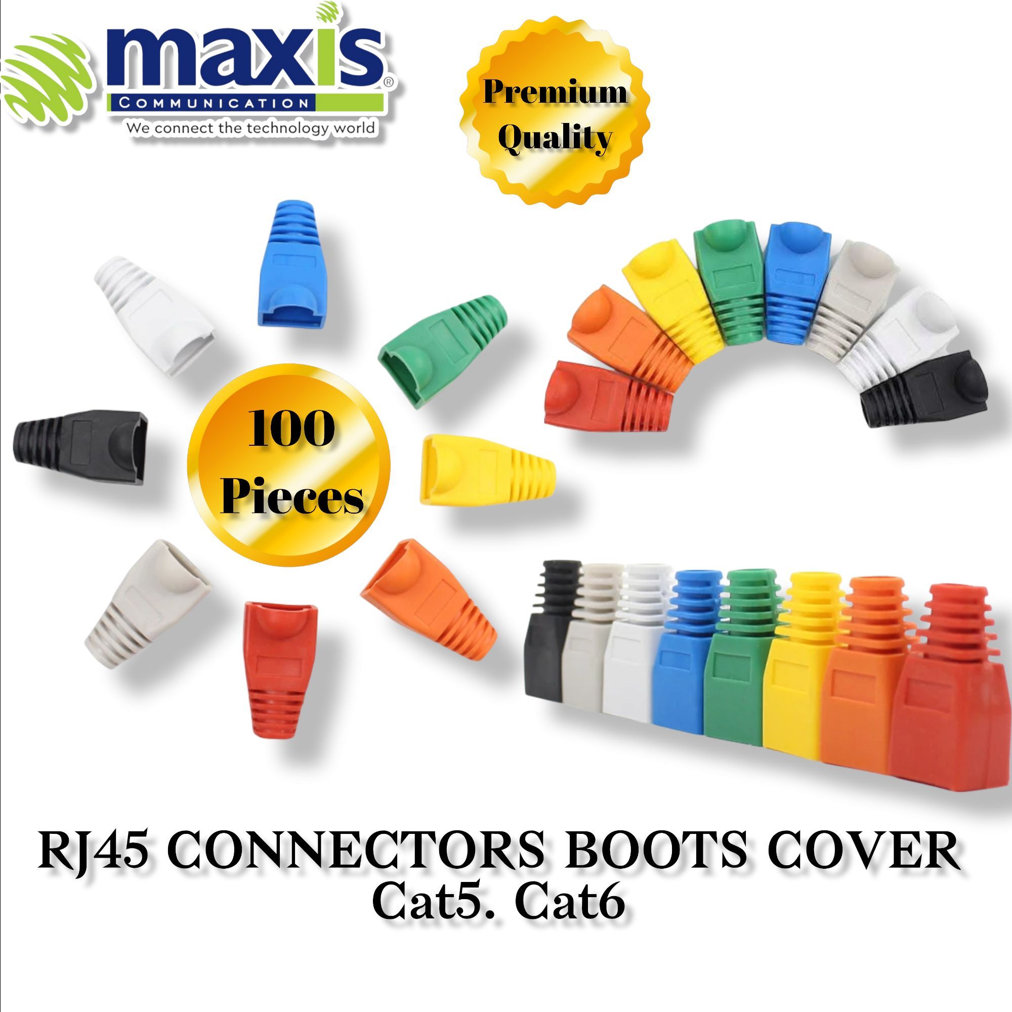 RJ45 Connector Boots For Cat5 Cat5e Cat6 Cate7 Strain Relief Rubber ...