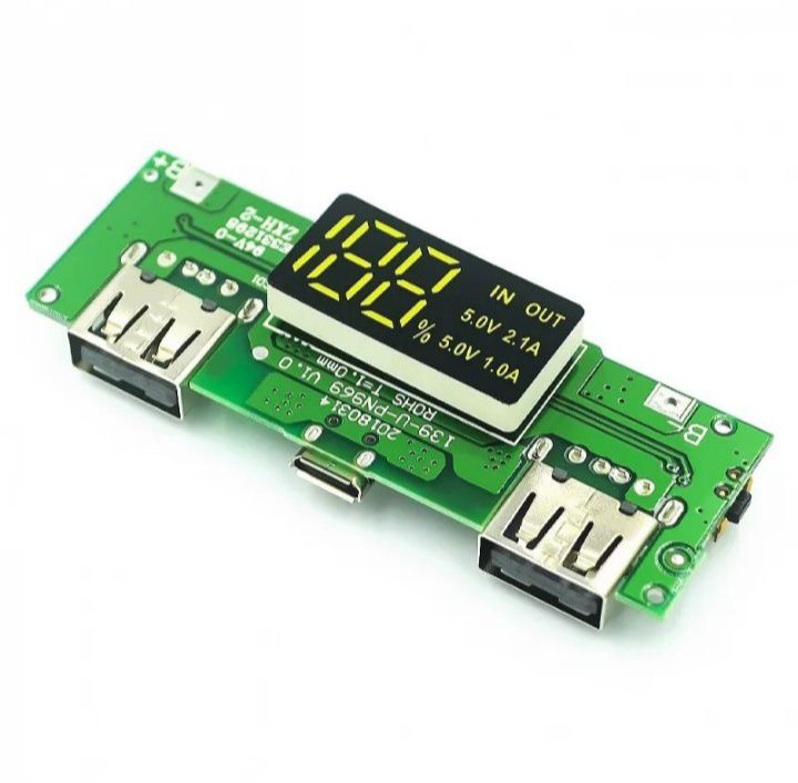 power bank Dual LED USB Battery Charging Module, 5v 2.4a Micro USB Type ...
