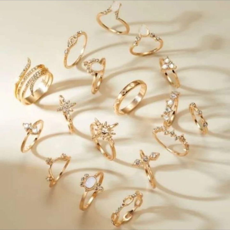 17pcs decor rings set | Daraz.pk