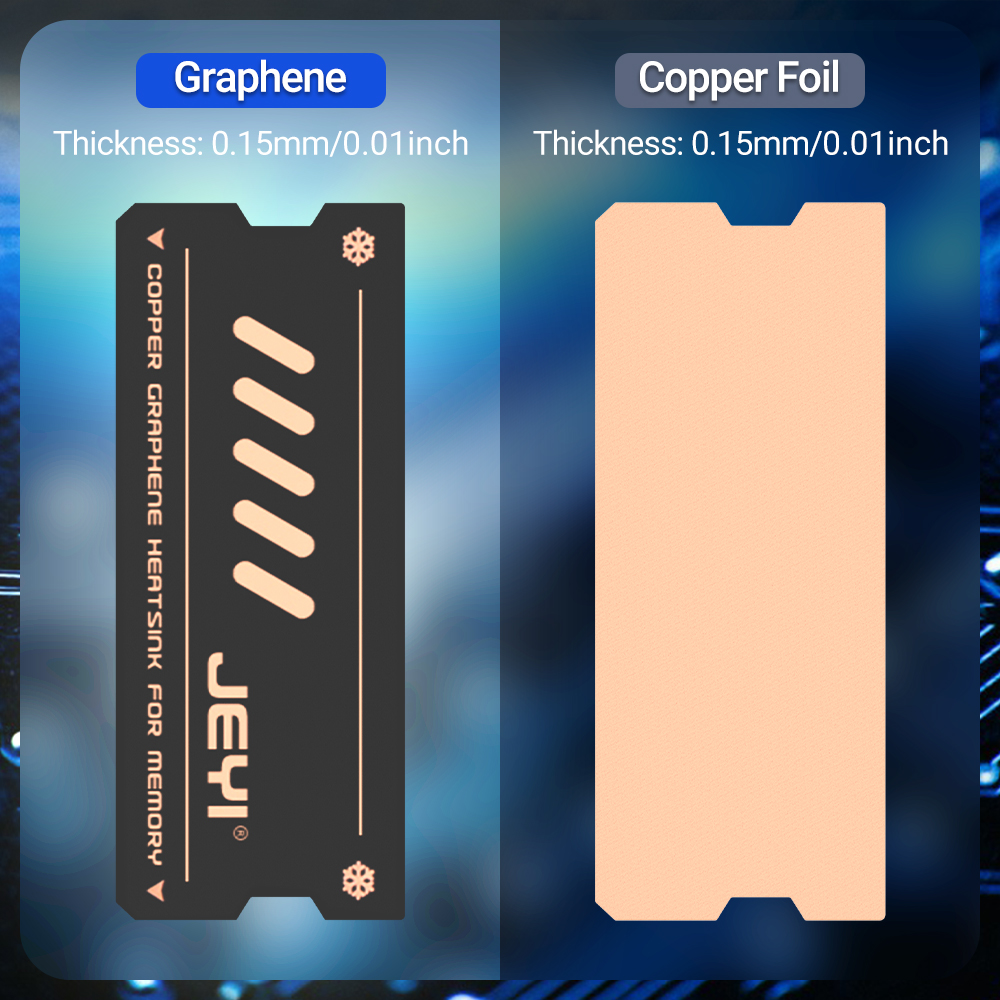 JEYI Graphene Laptop RAM Heatsink, Dual-Layer Graphene and Copper Foil Design Cooler Memory ...