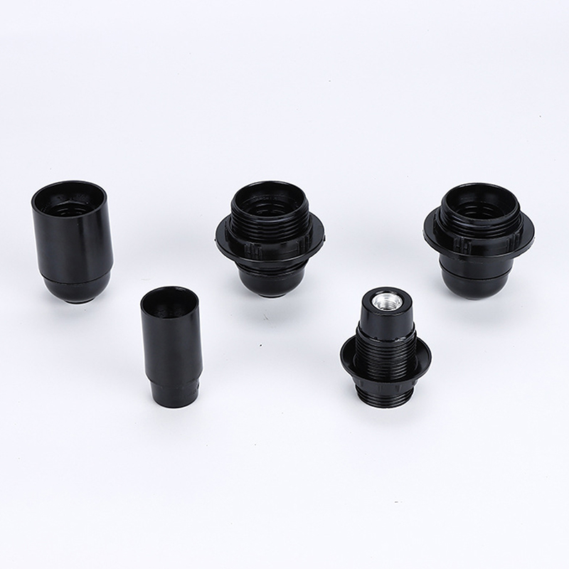 Black E27 Self-locking Bakelite Lamp Holder E14 Cap Screw LED Light ...