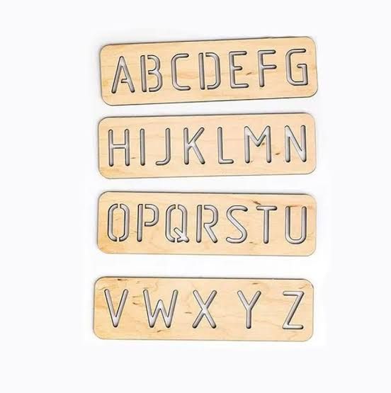 Alphabets A To Z Letter Educational Wood Hand Writing Stencil Board (4 ...