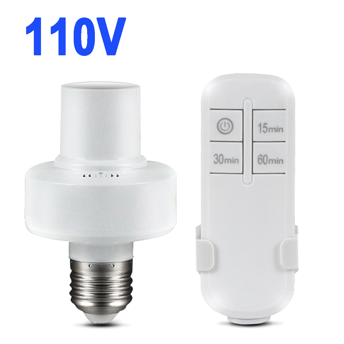 110V 220V 230V LED Lamp Base Converter With Timer Remote E27 Bulb ...
