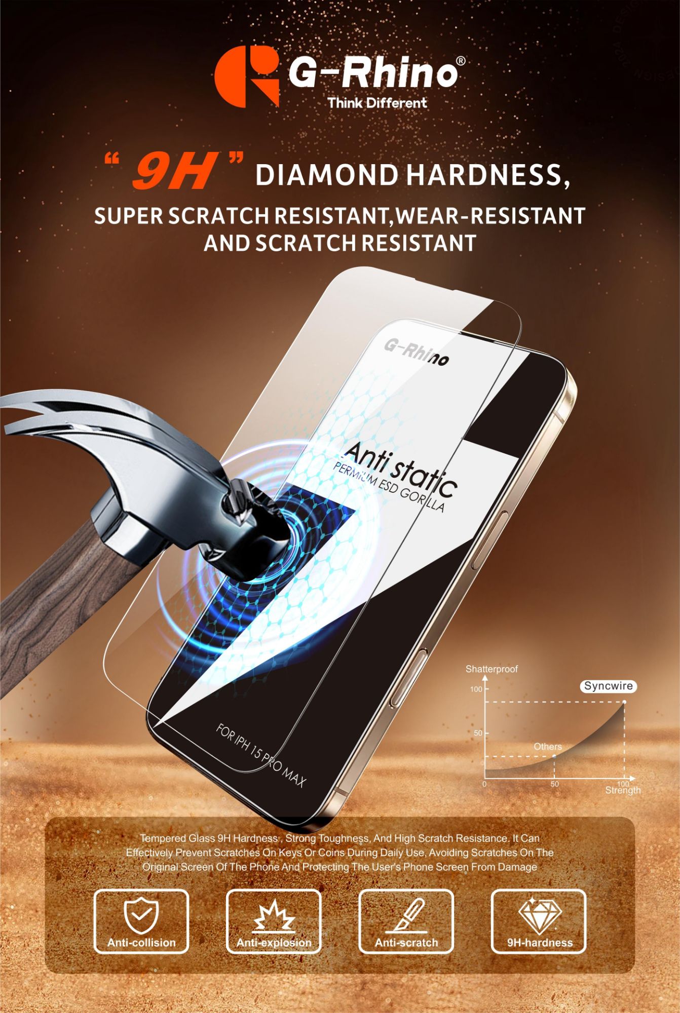 Samsung A17 / Samsung A16 Anti static Gorilla OG Hd+ Tempered Glass ...