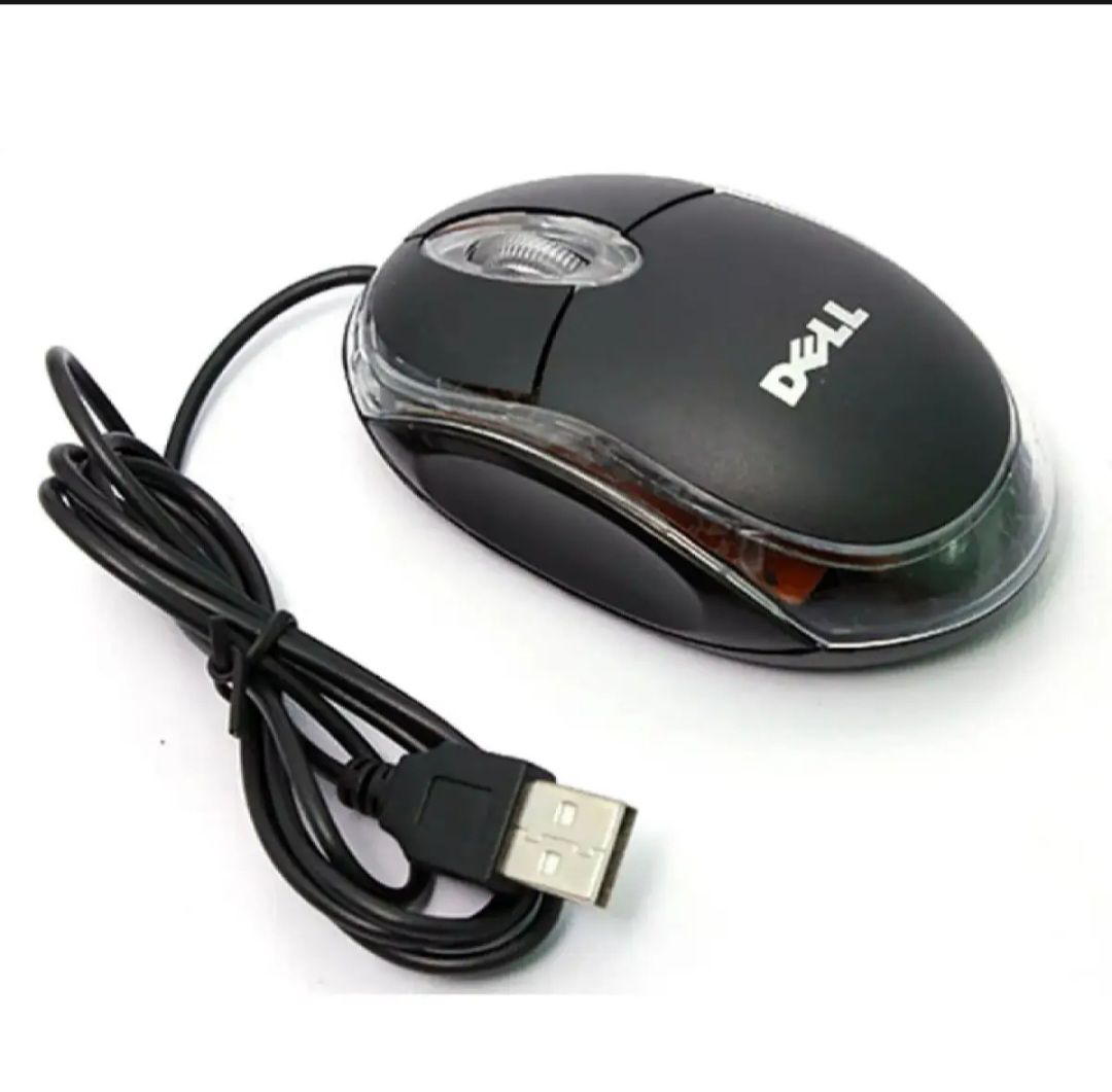 DELL Wired Usb Optical Mouse - Small Size, Ultra-Sensitive, Red Light ...