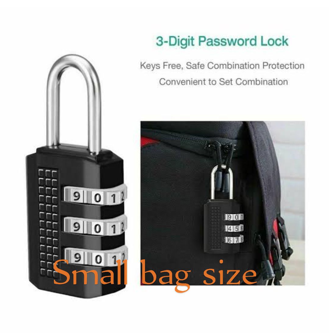 4 digit (restable code) lock Medium and 3 digit small size lock | Daraz.pk