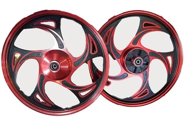Red Branded Alloy Rims For CD 70 | Belta Brand Original Alloy Rims ...
