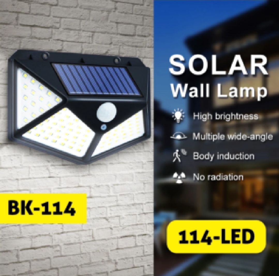 Solar light 100 LED solar lamp motion detector outdoor flood sensor ...