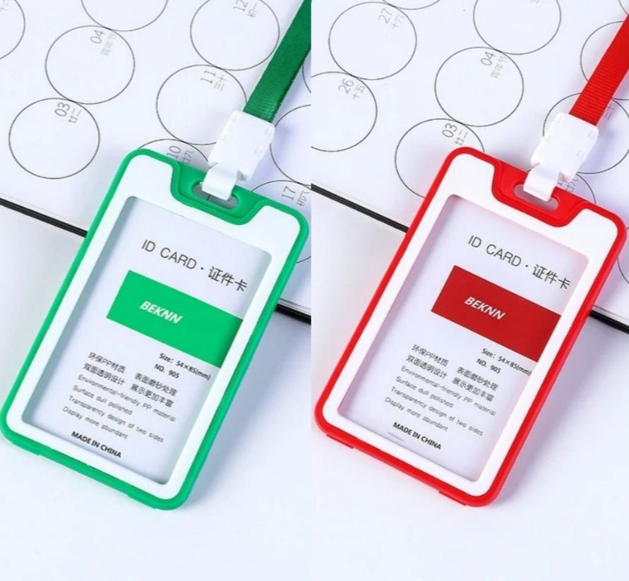 Double-Sided Transparent Staff Work Card Holder Employees Workers Pass ...