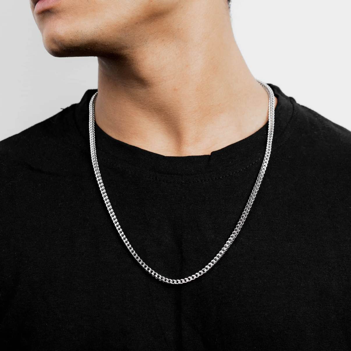 Silver Chain Cube Desighn 4mm Chain For Boys New Fashion Elegant Look ...