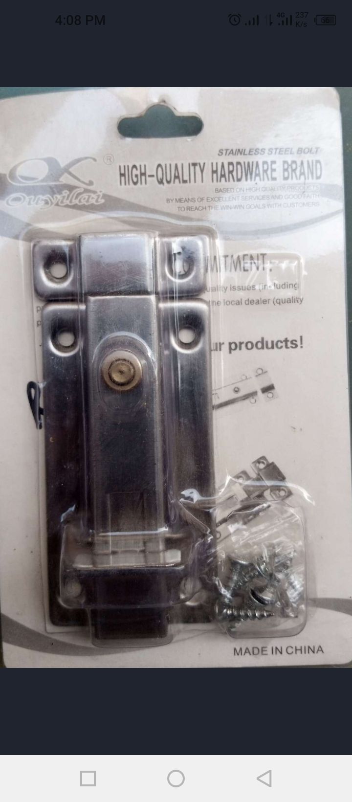 SS FLAT TOWER BOLT BUTTON TYPE 4" | Daraz.pk