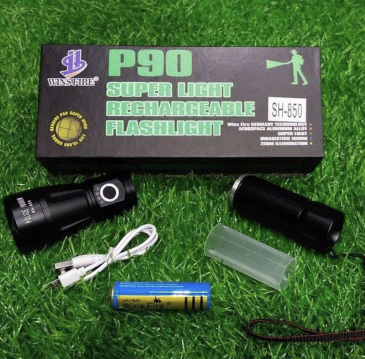 P90 Rechargeable LED Flashlight Torch | Daraz.pk