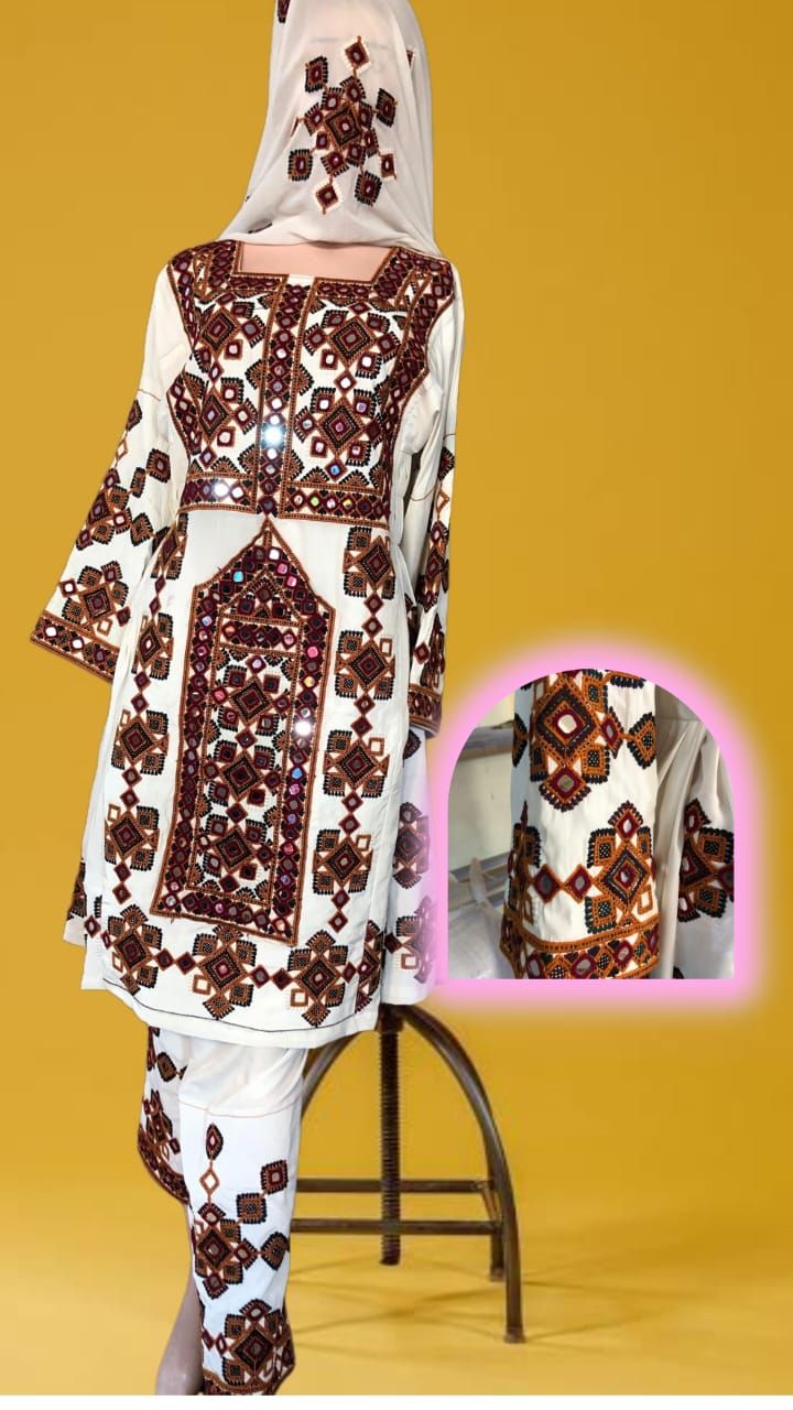 Balochi new suit hand made and machine both. It is a beautiful balochi ...