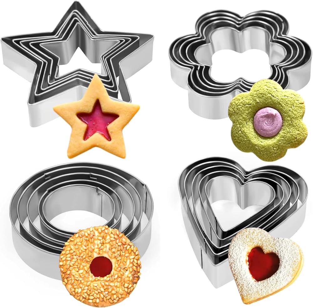 Pack Of 12 Stainless Steel Cookies Cutter In Four Different Shapes ...