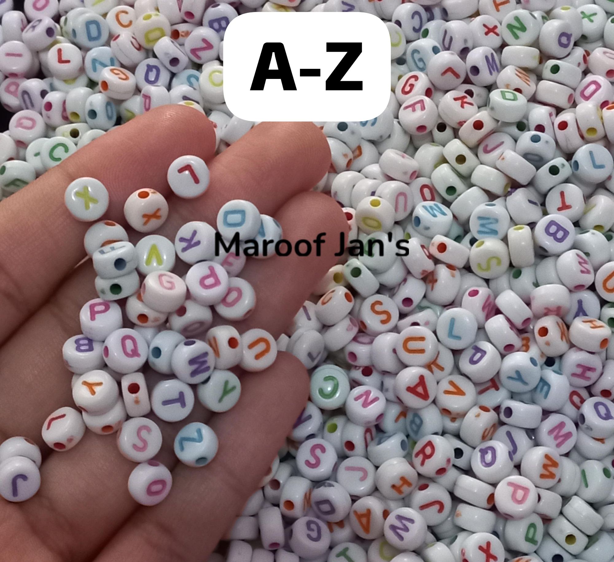 “200Pcs 7mm Acrylic Alphabet Letter Beads – Round, Mixed Colors ...