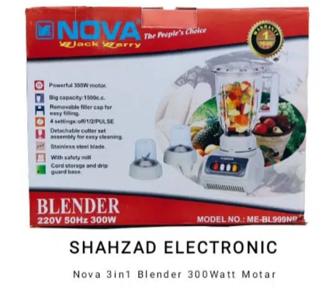 NOVA 3IN1 Blender Pure Copper Winding Motar | Daraz.pk