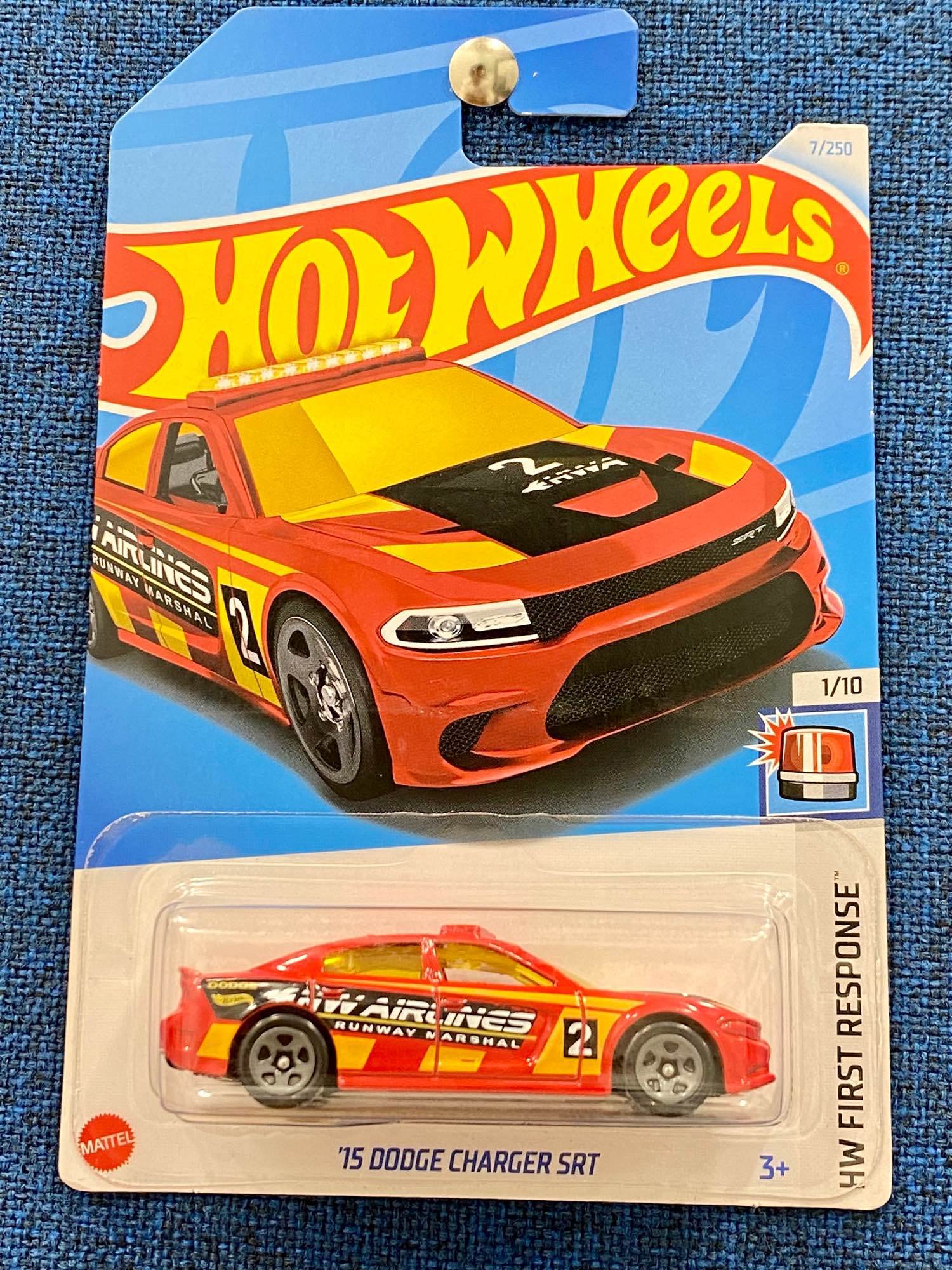Hotwheels ‘15 Dodge Charger SRT Red HW Airlines Diecast Metal Car Toy ...