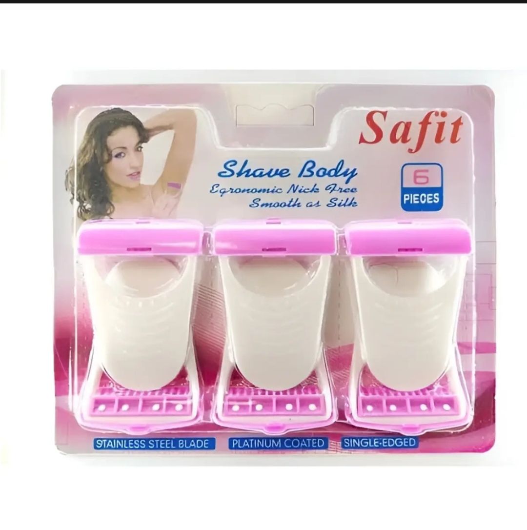 Safit Shave Body Razor-6pc - White & Pink | Daraz.pk