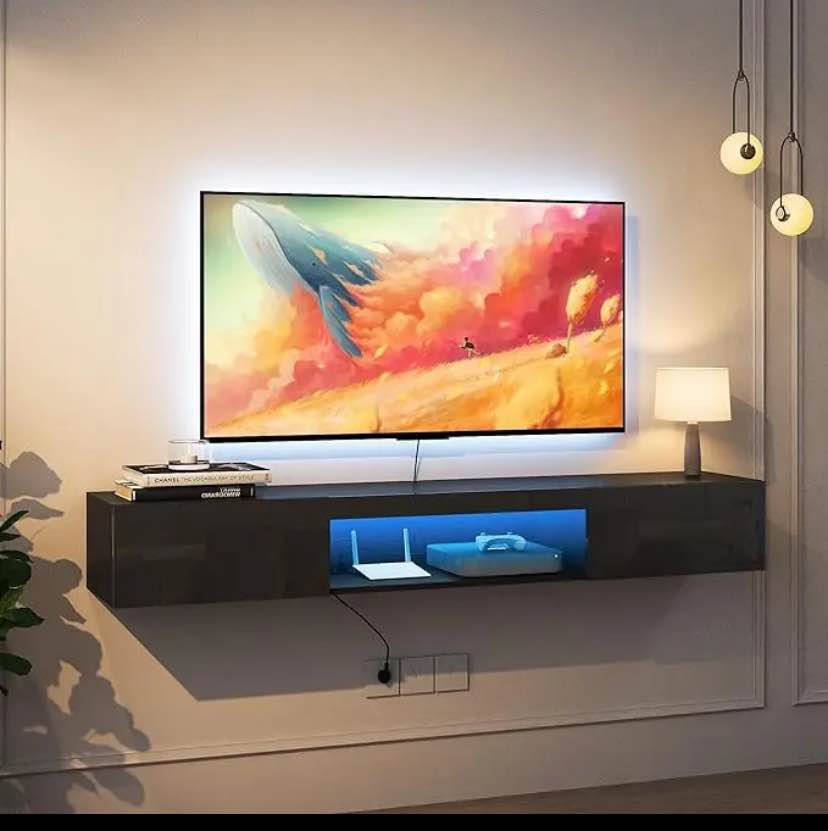 Led tv shelf 42-60 Inches Wall mounted Lcd racks Wall Mounted Media ...