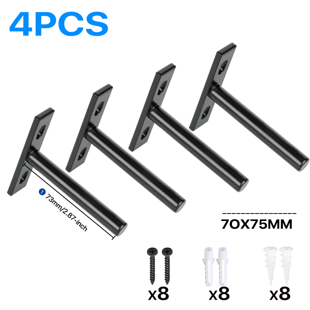 4pcs Floating Shelf Bracket Hidden Bracket Wall Mounted Bracket ...