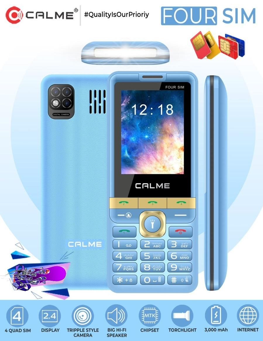 Calme Four Sim - 4 Sims mobile - PTA Approved - 2.4 Inch display - Auto ...