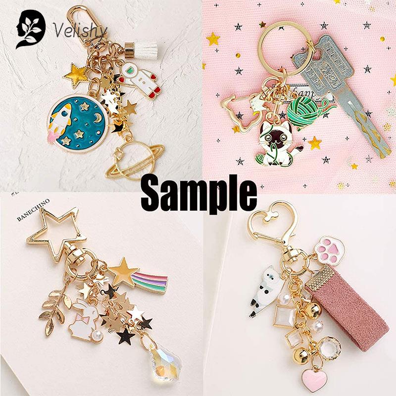 10pcs New Star Hollow Key Chain Key Ring keychain DIY Accessories ...