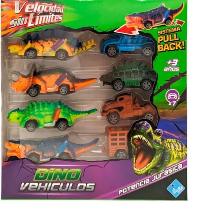 Dino vehicles 7 cars in 1 box for kids | Daraz.pk