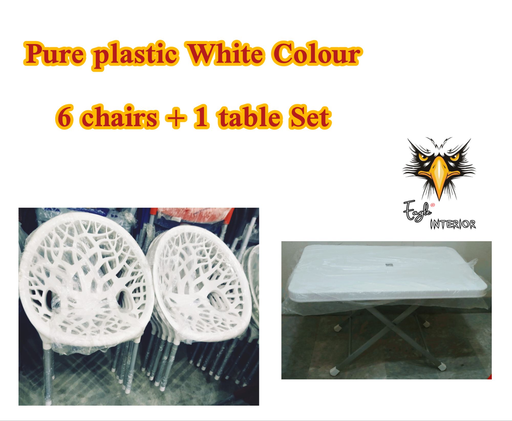 EAGLE Pure white plastic chair set , Plastic chair , Chair | Daraz.pk