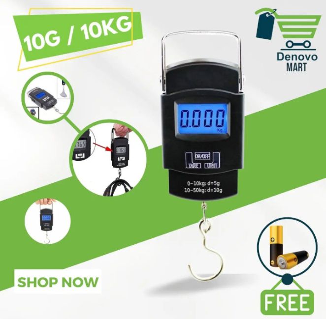 10kg Portable Electronic Digital Scale With hook , hanging scale | Daraz.pk