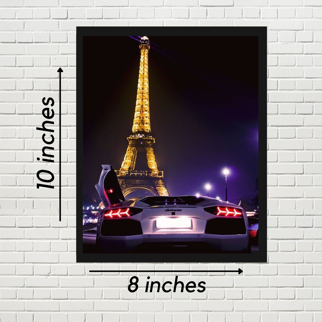 Aesthetic Eiffel Tower Car Wall Frame for room decoration | Daraz.pk
