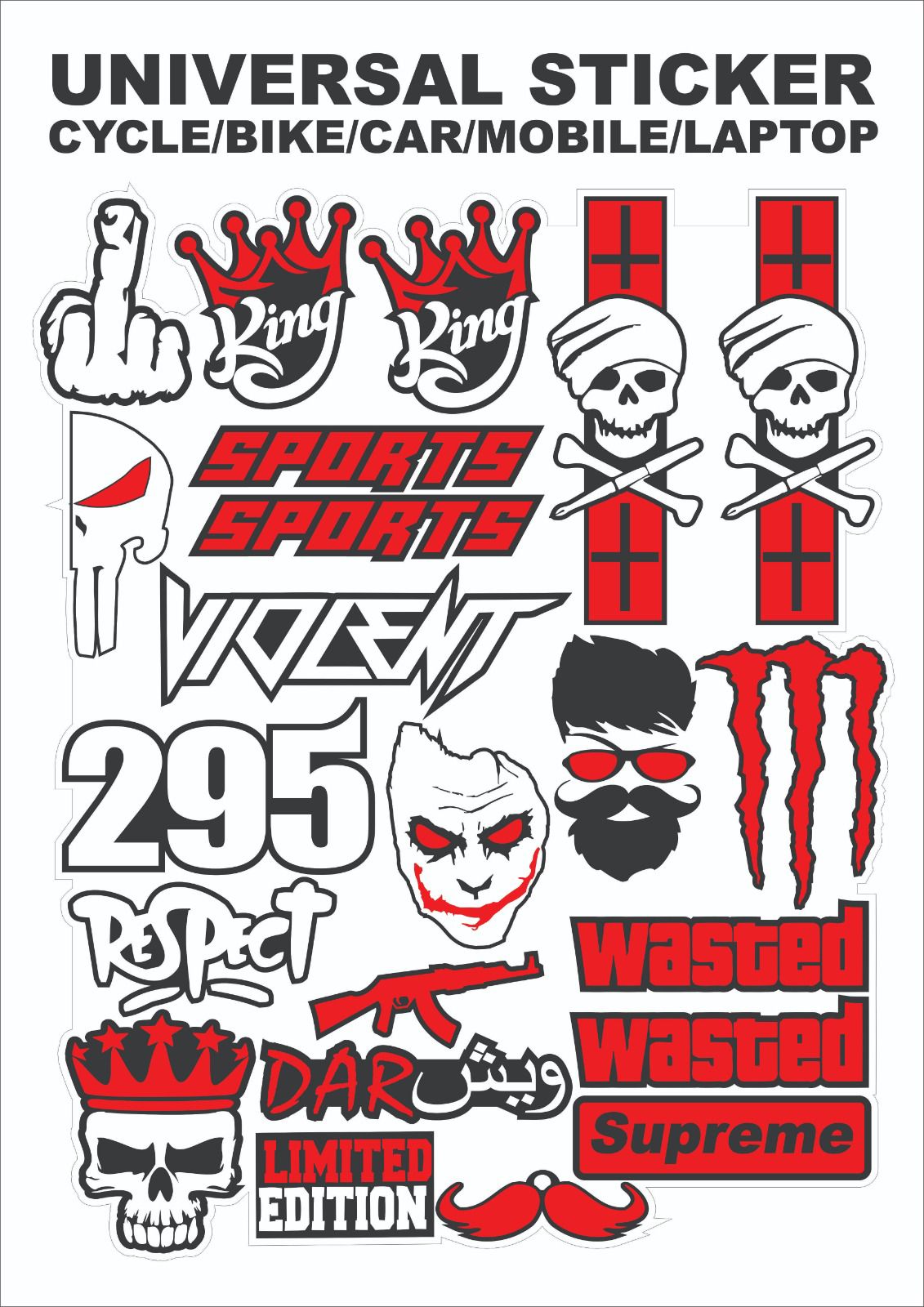 sticker pack 22 for all bikes | Daraz.pk