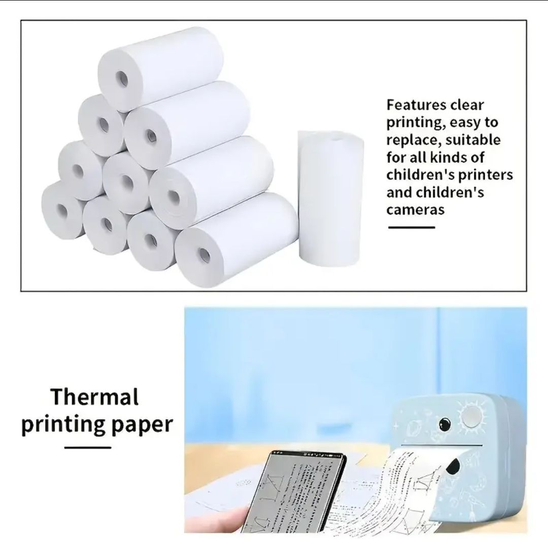 Pocket Inkless Mini Printer - 1 Thermal Paper Roll - Thermal Portable ...