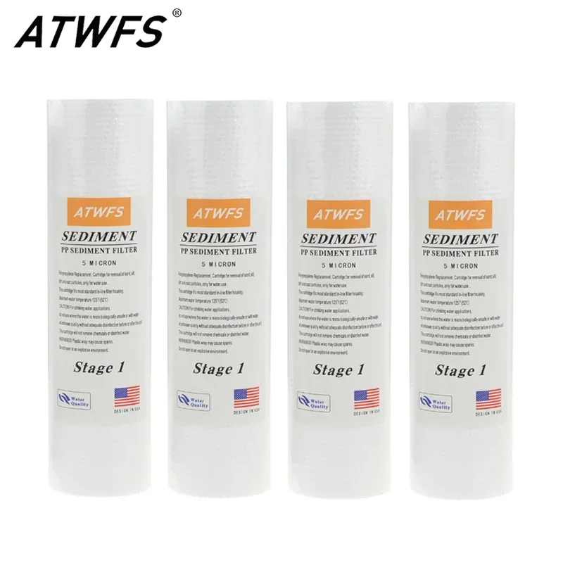 ATWFS Water Purifier Filter 5 Micron 4 x 10" ppf Filter Sediment Water ...